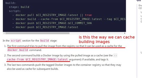 Gitlab Cicd Caching Docker Image Build Stack Overflow