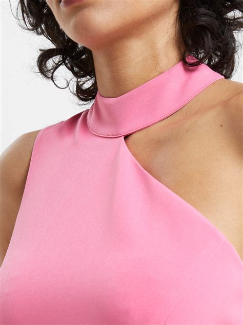 Echo Recycled Crepe One Shoulder Dress Camellia Rose French Connection Us