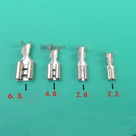 50PCs 6 3mm 4 8mm 2 8mm 2 2mm Crimp Terminal Female Spade Connector In