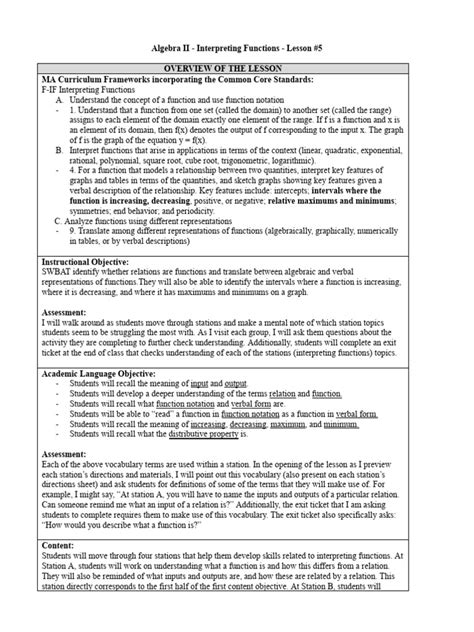Lesson Plan 2 Pdf Function Mathematics Mathematical Objects