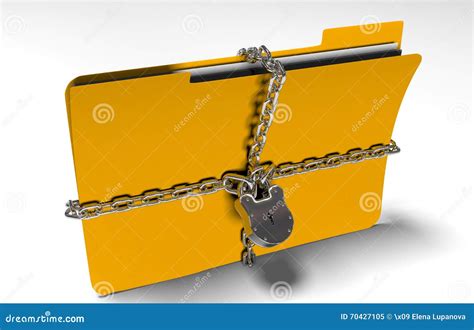 Folder With Chain And Padlock Hidden Data Security 3d Render Stock Image Image Of Mystery