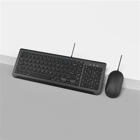 New Black Wired Keyboard Mouse Combo Ergonomic Wired Usb Mouse And