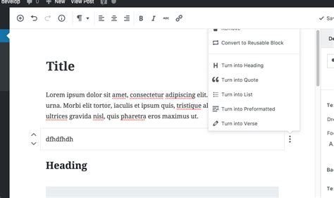 Block Ellipsis Menu Opens Below The Toolbar · Issue 4519 · Wordpress