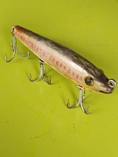 Antique Wood Glass Eye Triple Three Hook Lure Unknown Ebay