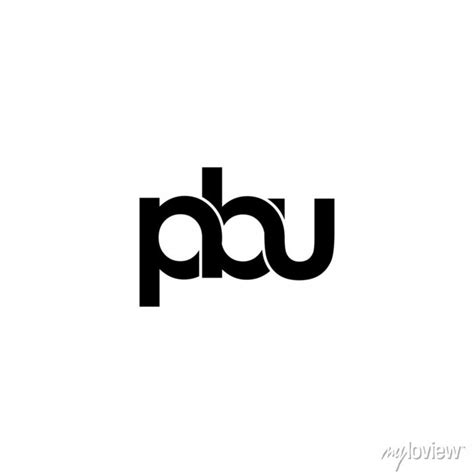 Pbu Letter Original Monogram Logo Design Wall Mural • Murals Consulting