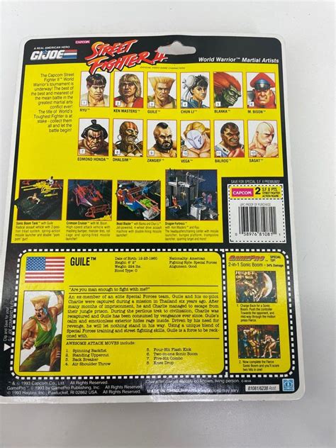 G I Joe Vintage 1993 Streetfighter Guile Action Figure Sealed Misb