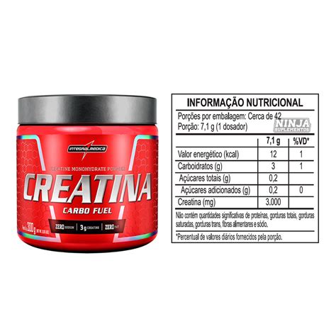 Creatina Carbo Fuel IntegralmÉdica 300g Ninja Suplementos Curitiba