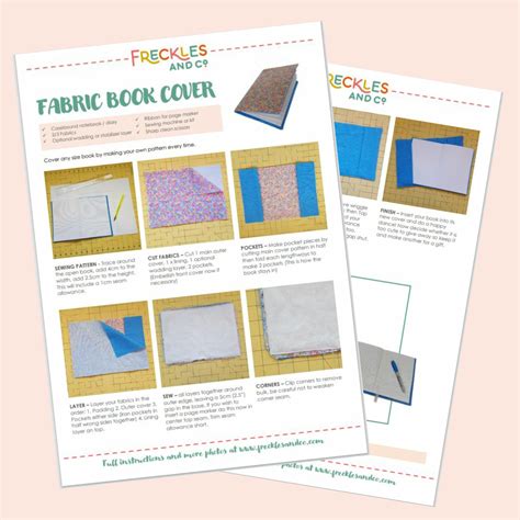 Fabric Book Covers Sewing Instructions Instant Pdf Download Diary