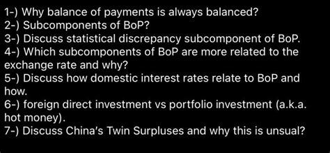 SOLVED 1 Why Is The Balance Of Payments Always Balanced 2 What