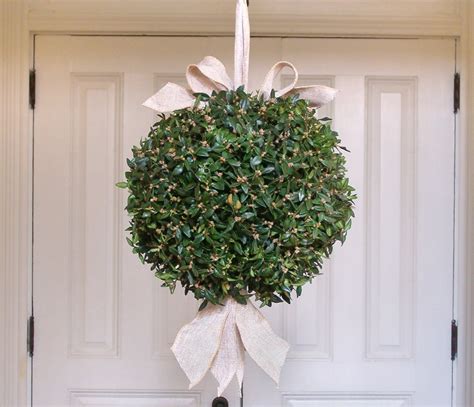 Kissing Ball Fresh Boxwood Kissing Ball Real Boxwood Etsy