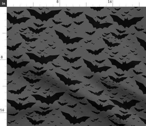 Bats Grey Background Spoonflower