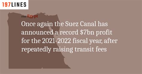 Once Again The Suez Canal Has Announced A Record 7bn Profit For The