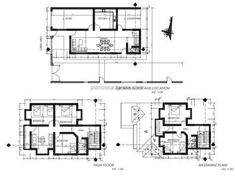 Casa De Tres Niveles Planos De Autocad 2204211 Planos Cad