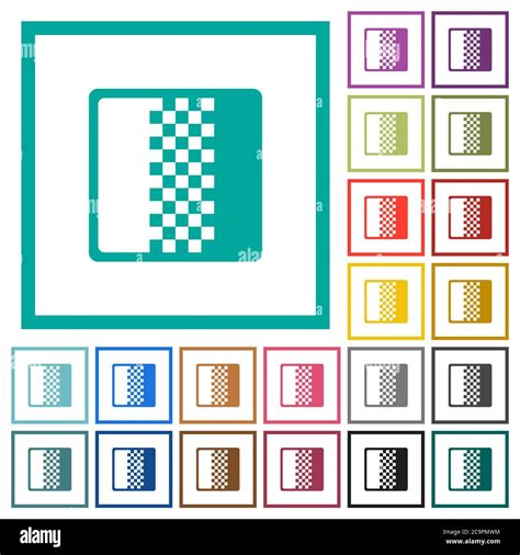 Color Gradient Flat Color Icons With Quadrant Frames On White Background Stock Vector Image