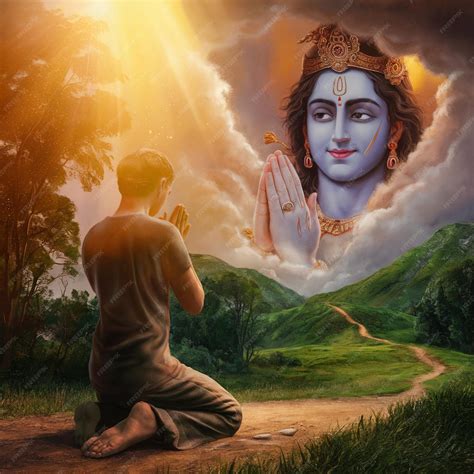 Premium Photo Watercolor Lord Shri Krishna Background Image