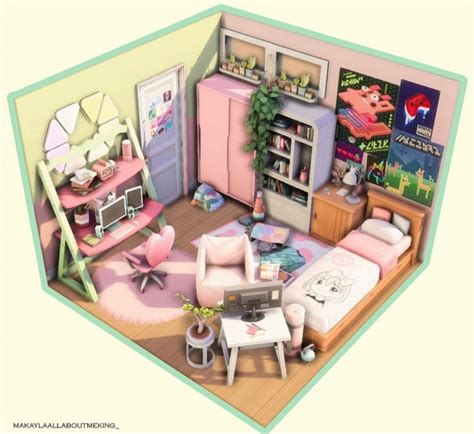 Pink And Green Sims 4 Room