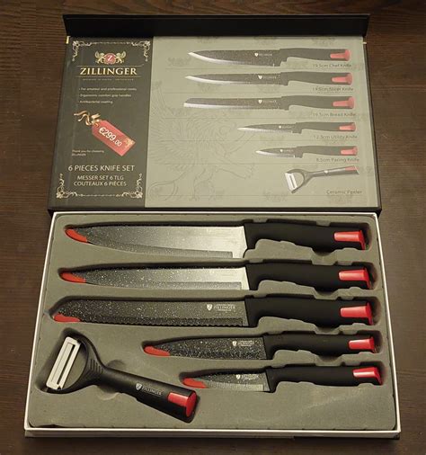 Setul De Cuțite 6 Piese Zillinger 5 Cutite Decojitor Ceramic Pentru
