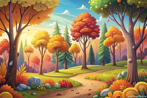 Осенний лес Картинка для детей