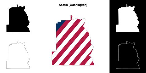 Asotin County Washington Outline Map Set 43577049 Vector Art At Vecteezy