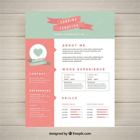 Free Vector Cute Resume Template