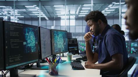 Engineer In Data Center Implementing Advanced AI Systems Stock Video