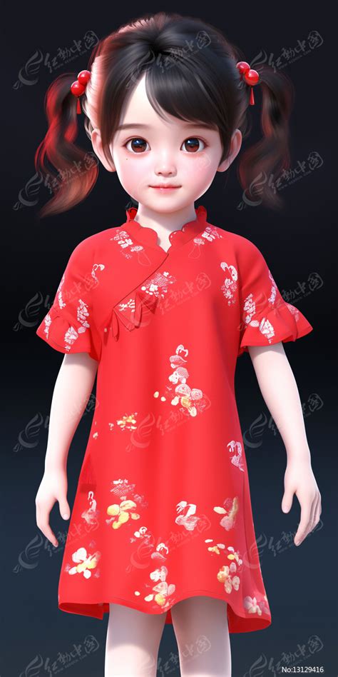 可爱的红衣中国女孩ai图片下载红动中国