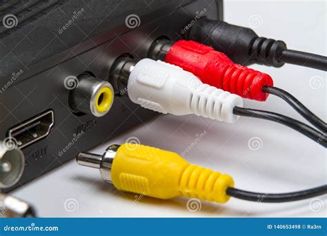 RCA Connector Used To Carry Audio And Video Signals Stock Photo Image Of Cinch Yellow 140653498