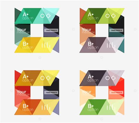 Workflow Infographic Vector Png Images Vector Set Of Colorful Geometric Infographics For