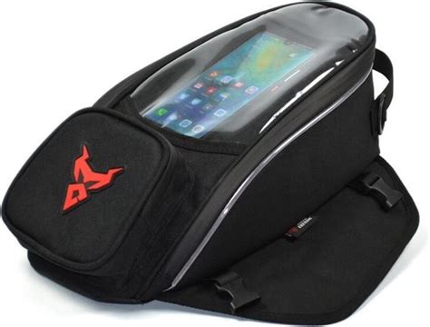 Motortas Tanktas Bagage Voor Op De Motor Zwart Met Rood Gps