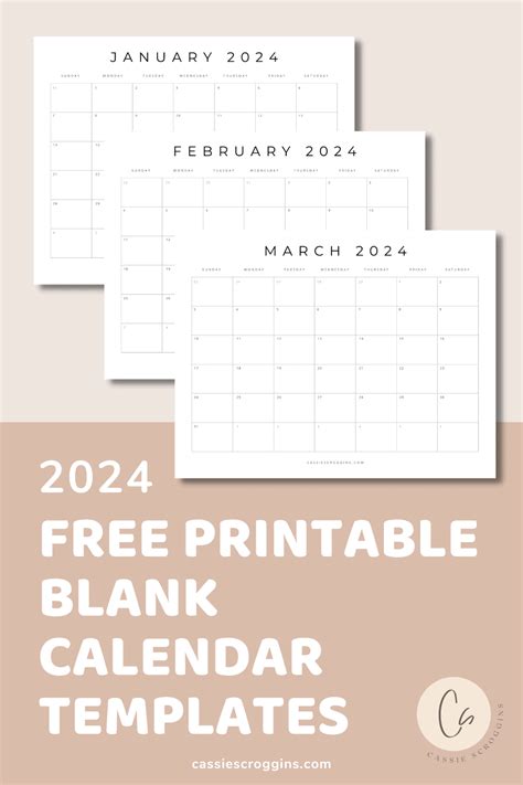 Free Printable 2024 Blank Calendar Templates All 12 Months Blank