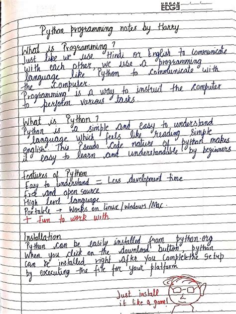 Python Complete Notes Pdf