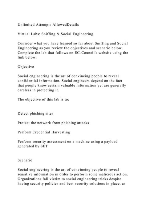 unlimited attempts alloweddetailsvirtual labs sniffing and social pdf