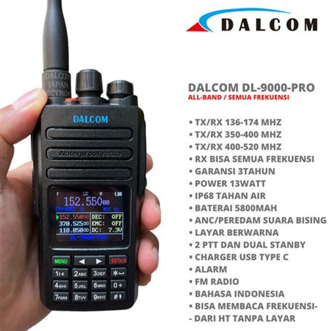Promo Ht Dalcom Japan Dl 9000 Pro Waterproof Handy Talky Vhf Uhf Jakarta Barat Dalcom