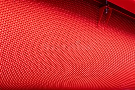Fragment Of A Grain Separation Machine Red Metallic Cell Pockets Sheet