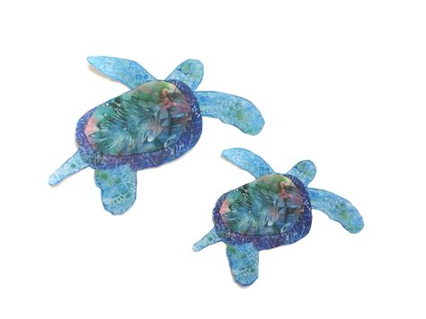 Sea Turtle Applique Sea Turtle Fabric Applique Iron On Fabric