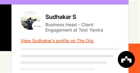 Sudhakar S Business Head Client Engagement At Test Yantra The Org