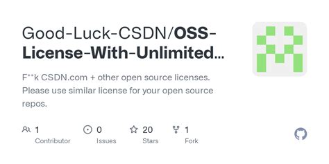 Github Good Luck Csdnoss License With Unlimited Liabilities From