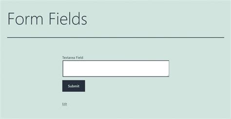 Textarea Field Formbuilder