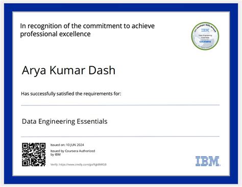 Arya Kumar Dash On Linkedin Dataengineering Ibmdata Coursera