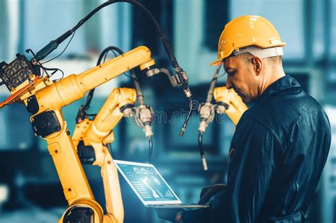 Xai Smart Industry Robot Arms For Digital Factory Production Technology Stock Image Image Of