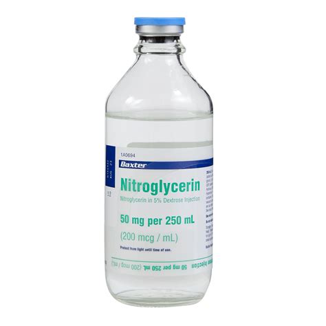 Nitroglycerin 50mg250ml 5 Dextrose 250ml Medex Supply