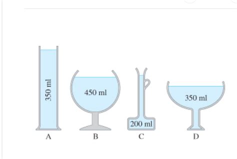 Solved Four Containers Are Filled With Different Volumes Of