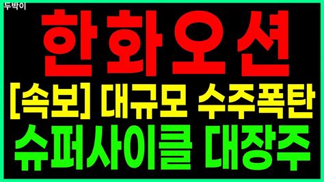 🐥한화오션🐥 속보 대규모 수주폭탄 슈퍼사이클 대장주 조선주 조선관련주 삼성중공업 트럼프 급등주 주가 주가전망 주식추천 목표가 대응방법 두박이 Youtube
