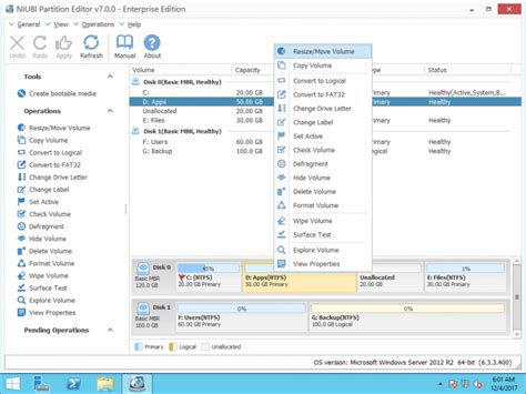 Moveaddmerge Unallocated Space In Windows Server 2012 R2