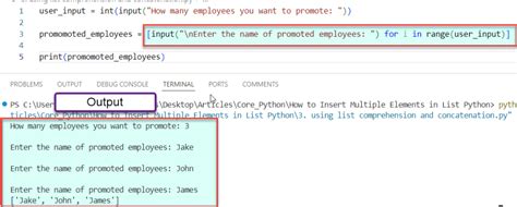 Как вставить несколько элементов в список в Python на примерах