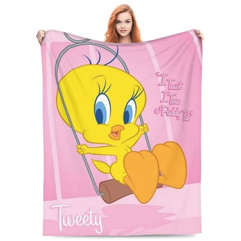 Tweety Bird Bed Blanket Super Soft Fleece Throw Blanket Lightweight