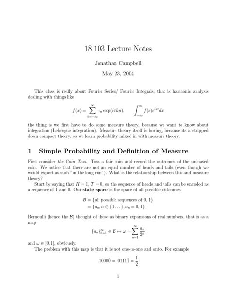 An Introduction To Measure Theory And Its Applications To Fourier
