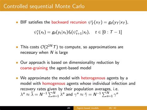 Sequential Monte Carlo Algorithms For Agent Based Models Of Disease Transmission Ppt