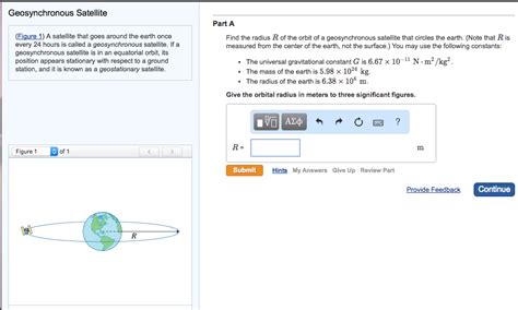 Solved Geosynchronous Satellite Figure 1 A Satellite That