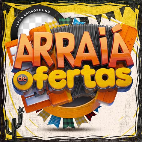 Selo 3D Para Composição Arraiá de Ofertas PSD download Designi